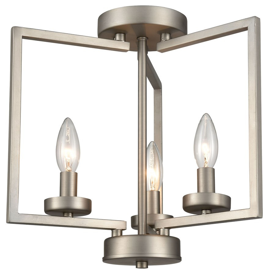 Thomas Lighting West End 3-Light Semi Flush CN240382, Brushed Nickel ...