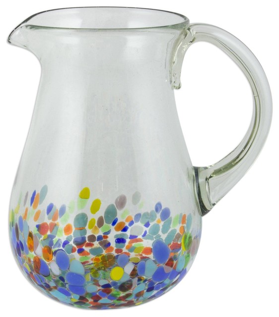 Confetti Festival Blown Glass Pitcher, Mexico - Contemporary - Pitchers ...