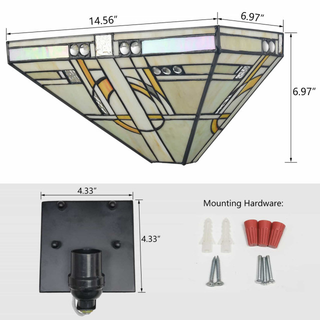 Tiffany Style Wall Sconces with Stained Glass Wall Light - Craftsman ...