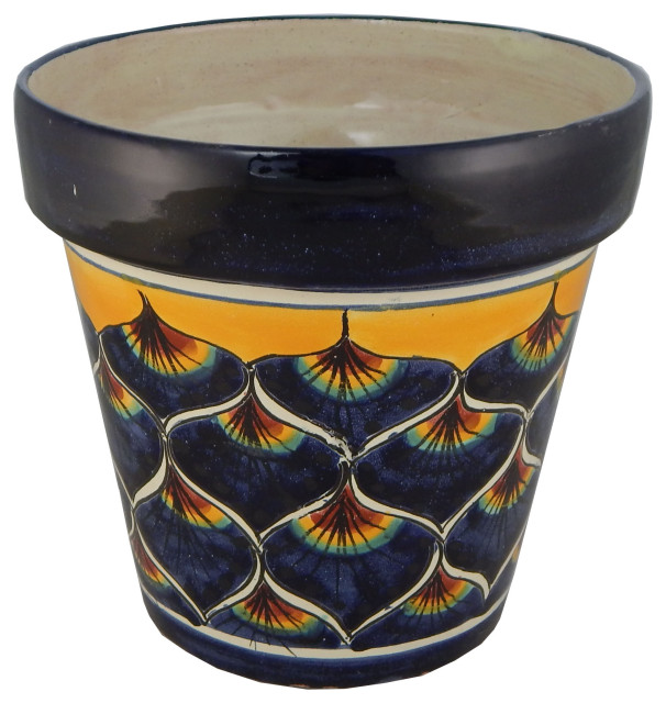 Mexican Ceramic Flower Pot Planter Folk Art Pottery Handmade Talavera ...
