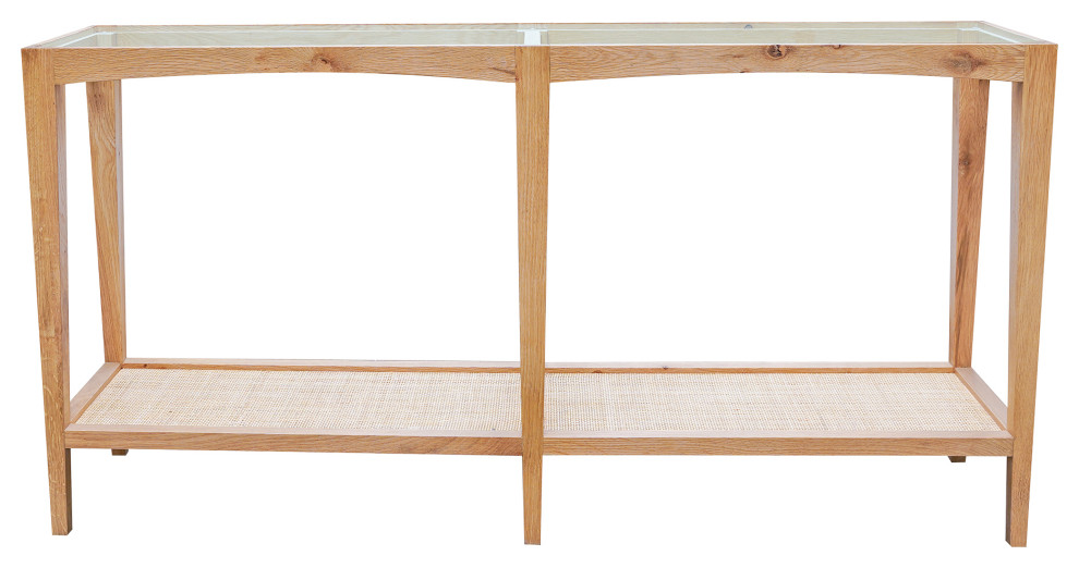 Harrington Natural Solid Oak Console Table - Tropical - Console Tables ...