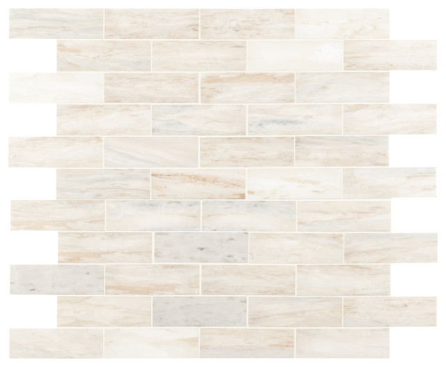 MSI SMOT-2X6P 12" x 12" Brick Mosaic Floor and Wall Tile - Contemporary ...