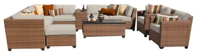 TK Classics Laguna 12 Piece Outdoor Wicker Sofa Set 12b in Aruba ...