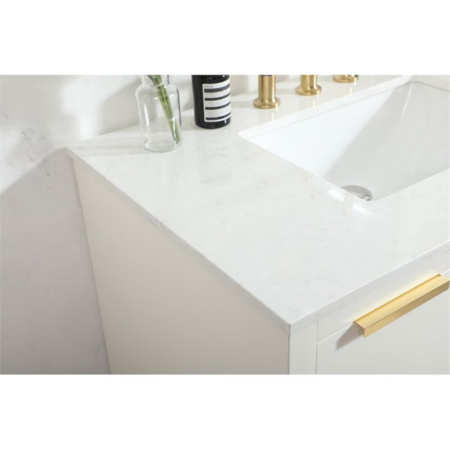 Elegant Decor Blake 36" Aluminum Alloy MDF Single Bathroom Vanity in ...