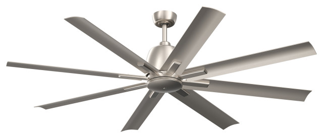 65" 8 Blade Ceiling Fan, Brushed Nickel - Transitional - Ceiling Fans ...