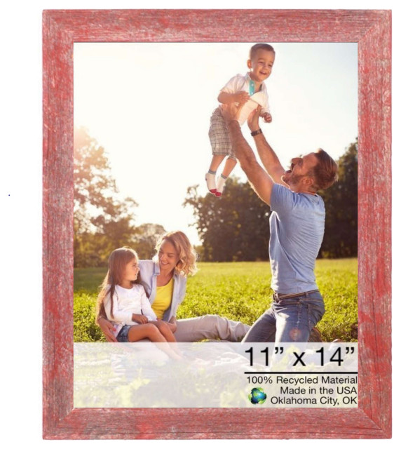 11" x 14" Rustic Farmhouse Red Wood Frame - Farmhouse - Picture Frames ...