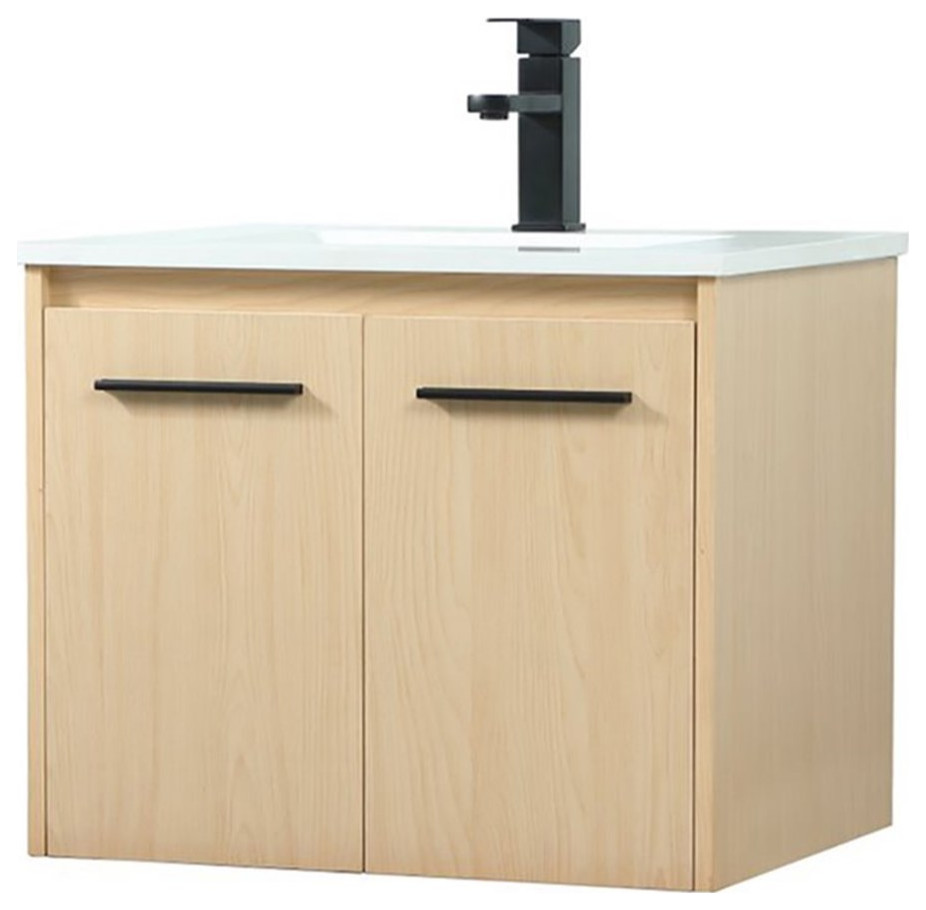 Elegant Decor Penn 24" Aluminum Alloy MDF Single Bathroom Vanity in ...