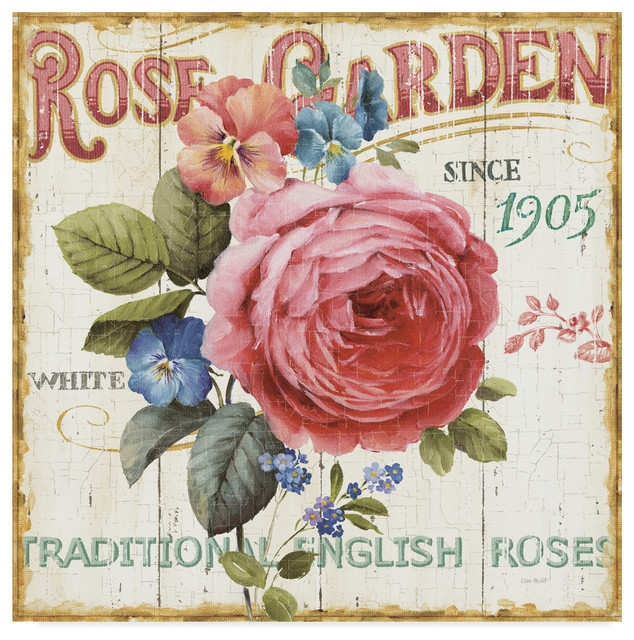Lisa Audit 'Rose Garden I' Canvas Art, 14"x14" - Contemporary - Prints ...