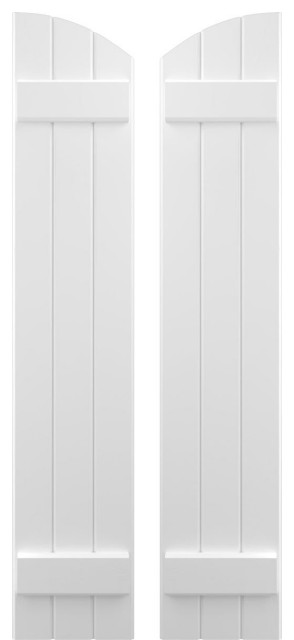 Three Board (2 Batten) Joined Board-n-Batten Shutters w/ Elliptical Top ...