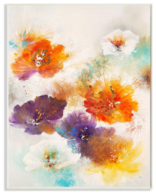 Flower Marks Abstract Painting, 13"x19" - Contemporary - Prints And ...