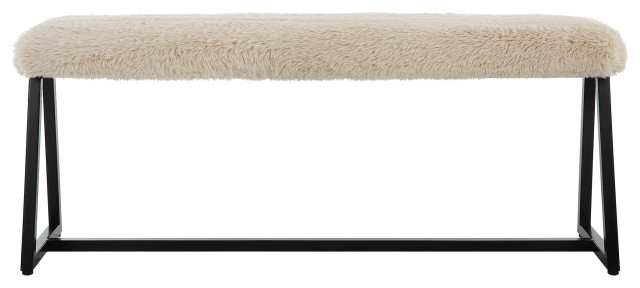 Uttermost Taupo Sheepskin Bench - Transitional - Upholstered Benches ...