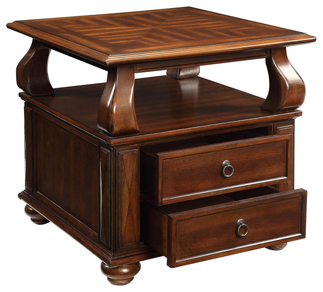 Emma Mason Signature Amante End Table in Espresso - Traditional - Side ...