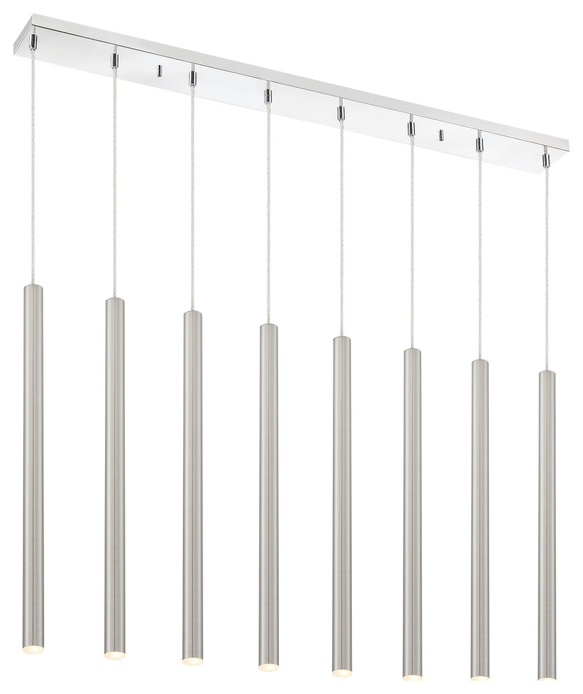 Forest 8-Light Linear Pendant Light In Chrome, 4.250 - Modern - Pendant ...