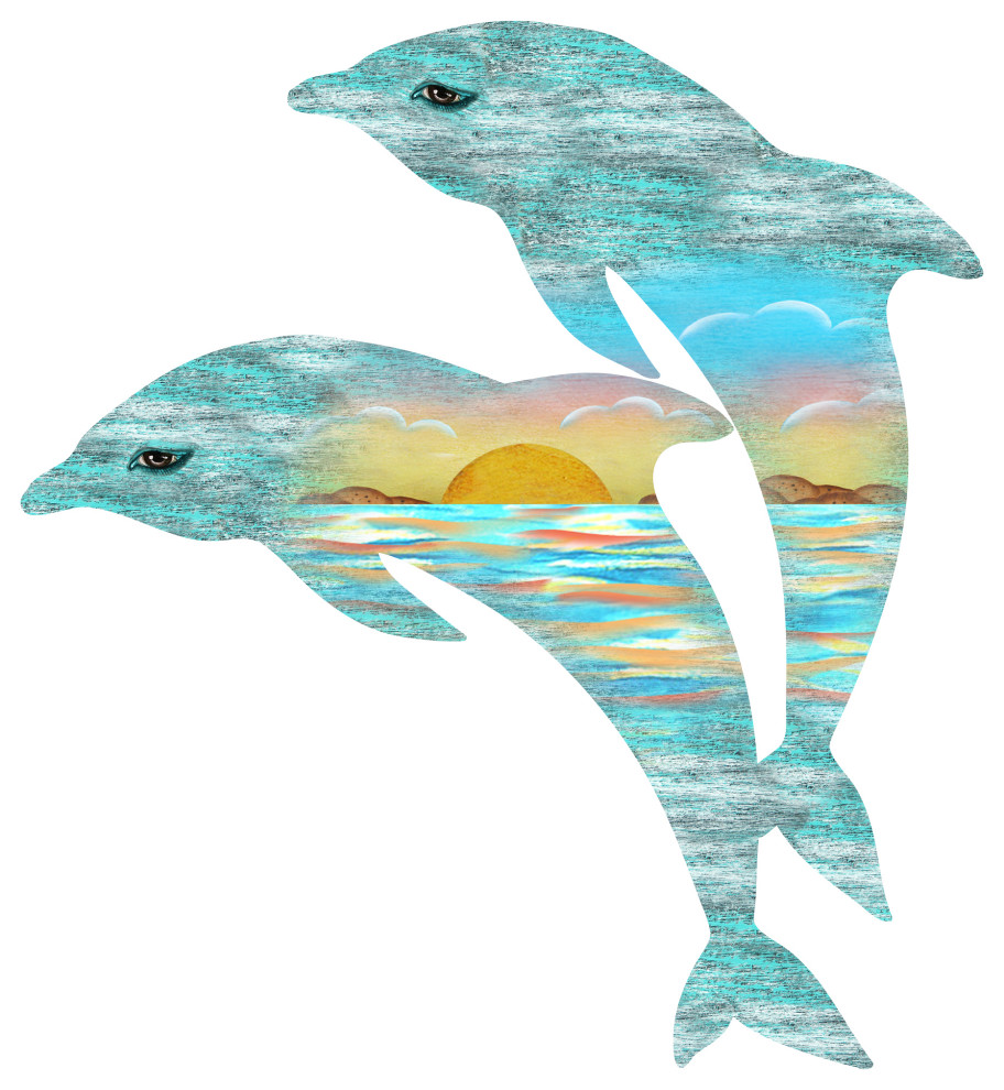 Dolphins Scenic Decor - Beach Style - Outdoor Holiday Decorations - by ...