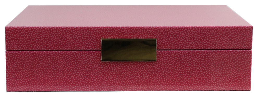 Addison Ross Large Pink Shagreen Lacquer Box With Gold - Contemporary ...