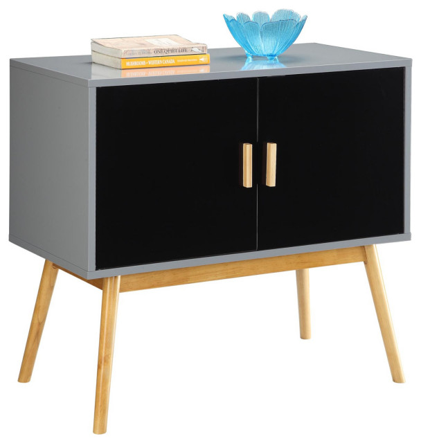 Oslo Storage Console With Cabinet And Shelves - Midcentury - Console ...