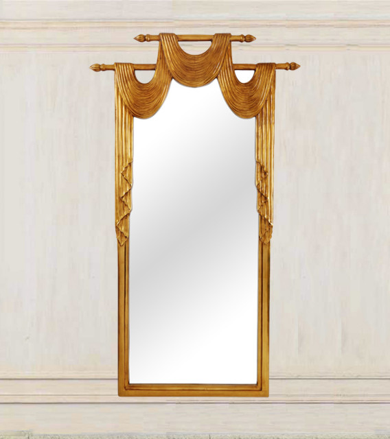 Infinity Gold Curtain Frame Accent Mirror - Traditional - Wall Mirrors ...