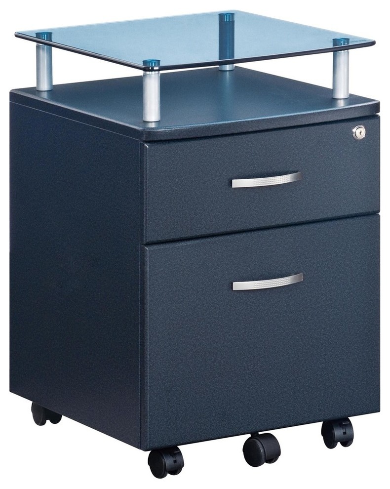 Techni Mobili Rolling File Cabinet With Glass Top. Color: Graphite ...