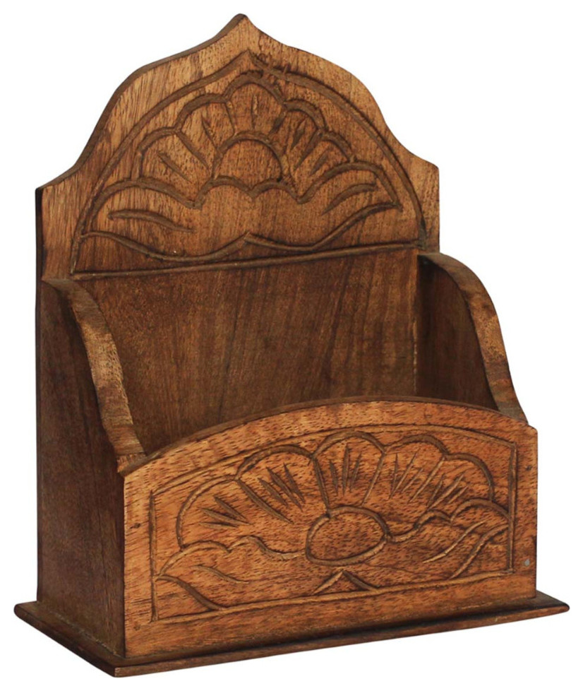 Desk Single Letter / Envelope Holder / Rack - Wooden 8" - Traditional ...