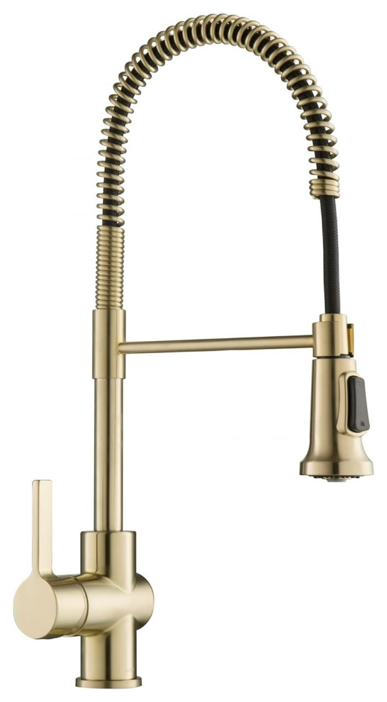 Modern Kitchen Faucet, Single Handle With Antique Champagne Bronze ...