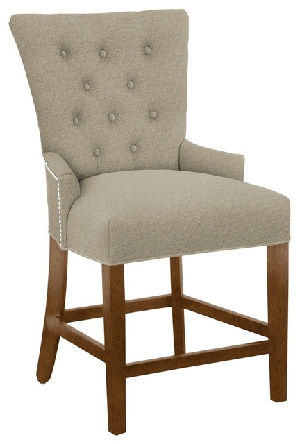Modern Hekman Woodmark Sonya Counter Stool With Nickel Nailhead Trim ...