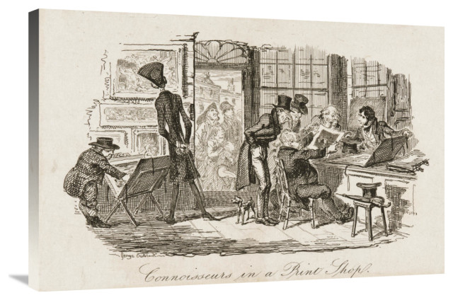 "Connoisseurs in a Print Shop, ca. 1828" by George Cruikshank, 36"x24 ...