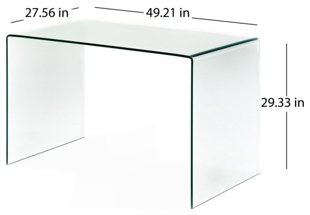 GDF Studio York Glass Computer Desk - Contemporary - Desks And Hutches ...
