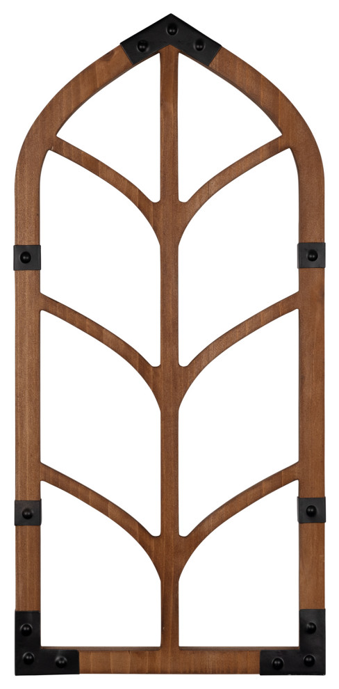 Stratton Home Decor Farmhouse Wood and Metal Window Arch Wall Decor ...