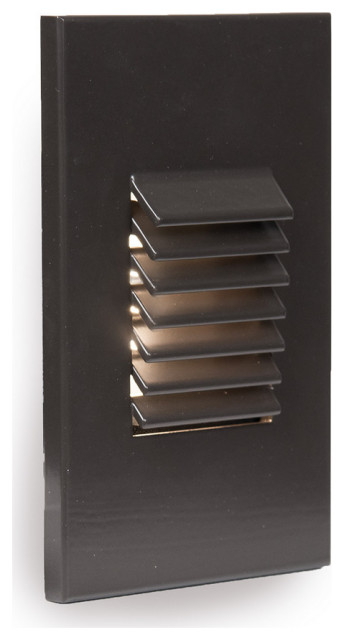 1-Light LED Low Voltage Vertical Louvered Step and Wall Light in Bronze ...