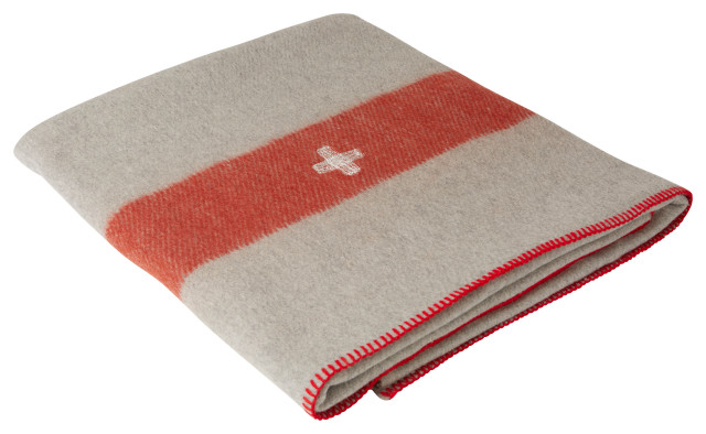 Swiss Army Wool Blanket, Grey - Contemporary - Blankets - by BoBo ...