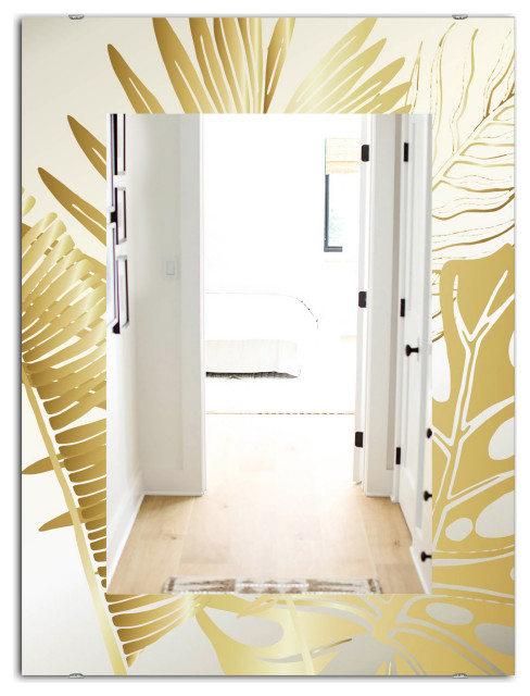 Designart Capital Gold Botanical Bliss 9 Glam Contemporary Vanity ...