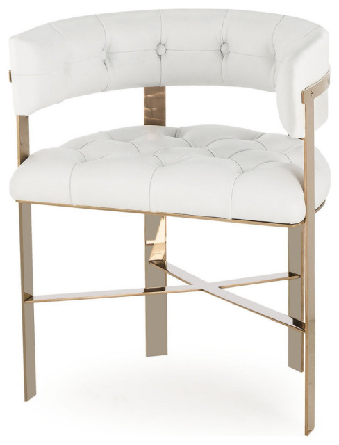 Tara Dining Arm Chair Fallon Onyx/Mirrored Brass - Contemporary ...