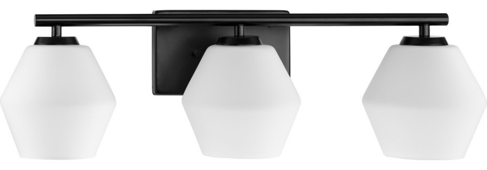 Copeland Collection Three-Light Matte Black Mid-Century Modern Vanity ...