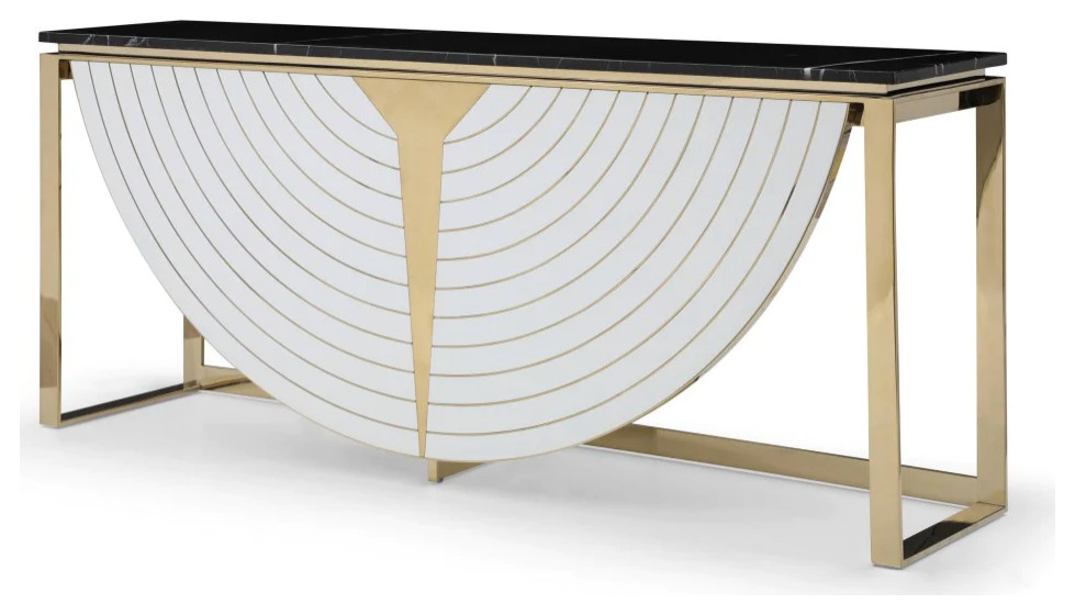 Hyden Gold + Marble Console Table - Contemporary - Console Tables - by ...
