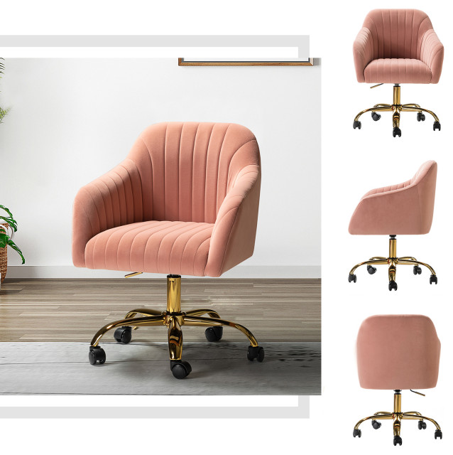 Swivel Rolling Task Chair With Tufted Back - Contemporary - Office ...