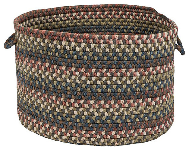 Colonial Mills Basket Cedar Cove Gray Round, 18"x18"x12" - Contemporary ...