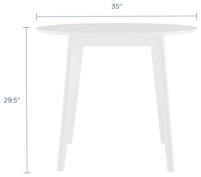 Vision 35" Round Dining Table EEI-3750-WHI - Midcentury - Dining Tables ...