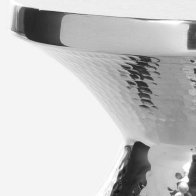 Strider Small Hammered Stool Silver - Contemporary - Side Tables And ...