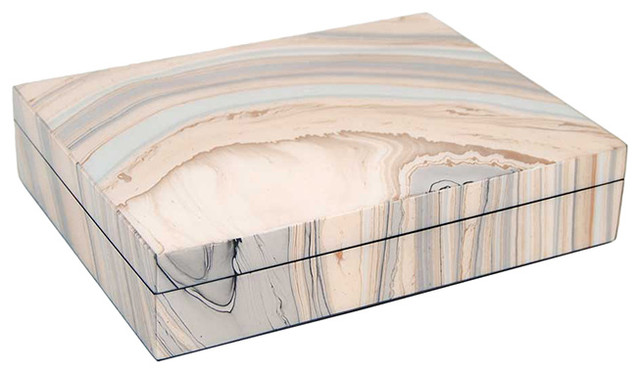 Lacquer Long Stationery Box Box, Tucson Paper Inlay - Contemporary ...