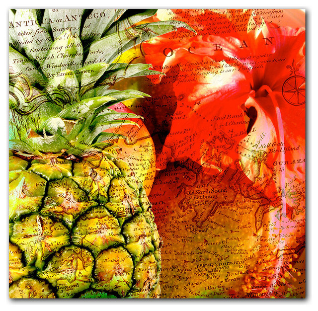 Caribbean Canvas Wall Art, 24" Hx24" W - Tropical - Prints And Posters ...