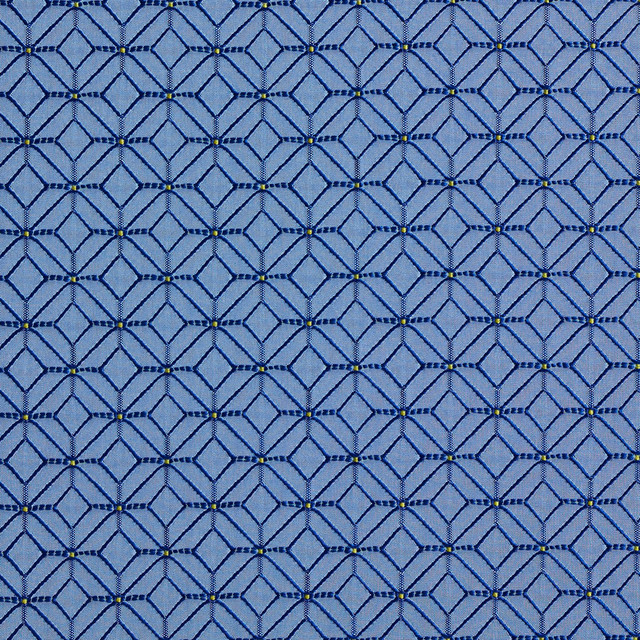 Blue and Light Blue Geometric Diamonds Upholstery Fabric By The Yard ...