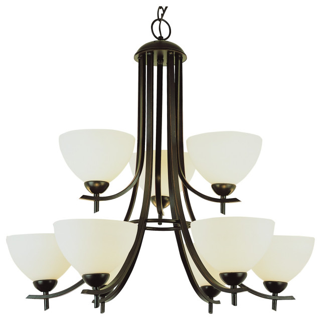 Trans Globe Lighting 8179 Nine Light Up Lighting Two Tier, Bronze ...