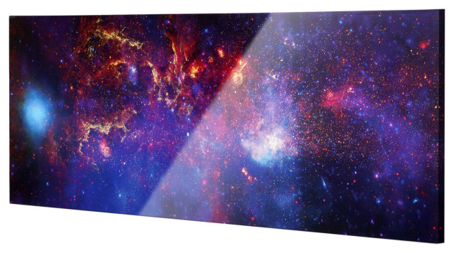NASA Milky Way Galaxy Glossy Lacquer Canvas Art Print Panel, 48" x 18 ...