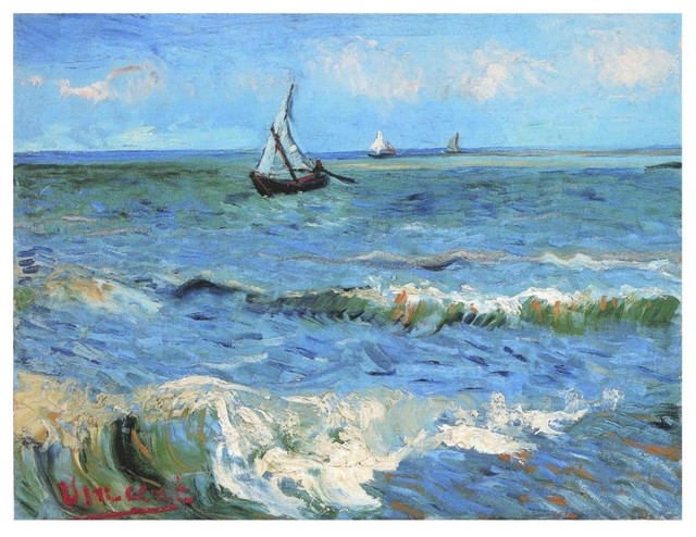 "The Sea At Les Saintes Maries De La Mer" Print by Vincent Van Gogh, 18 ...