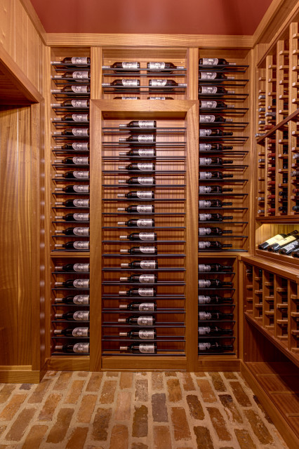 Secret passageway wine cellar. Basement layout with all mahogany ...