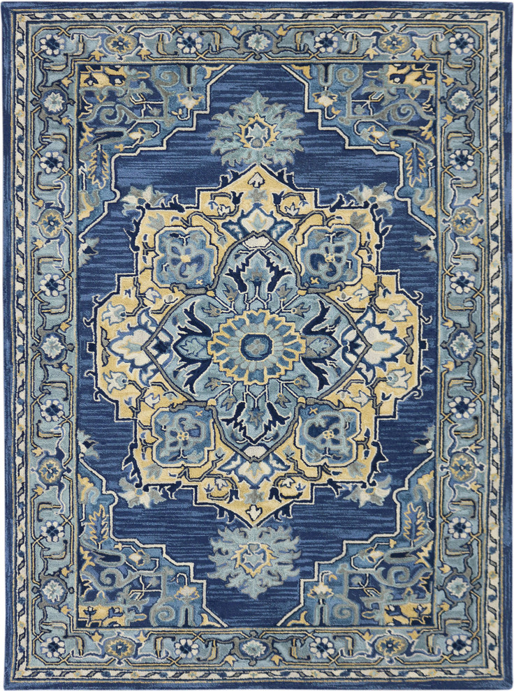 Amer Rugs Boho BOH-11 Steel Blue Blue Hand-tufted Area Rugs, 7'6"x9'6 ...