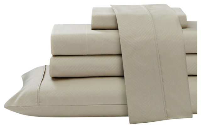 Kathy Ireland 4 Piece Chevron Embossed Sheet Set, Full - Traditional ...