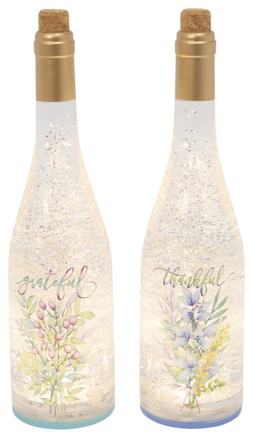 Set of 2, Assorted 12.5" Battery Operated Water bottles, Blue/Purple ...