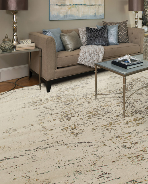 Karelia Weathered Block Area Rug, 7'10" Round - Contemporary - Area ...