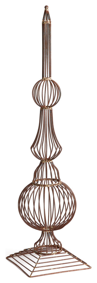 Weathered Metal Wire Finial Garden Structure - Contemporary ...